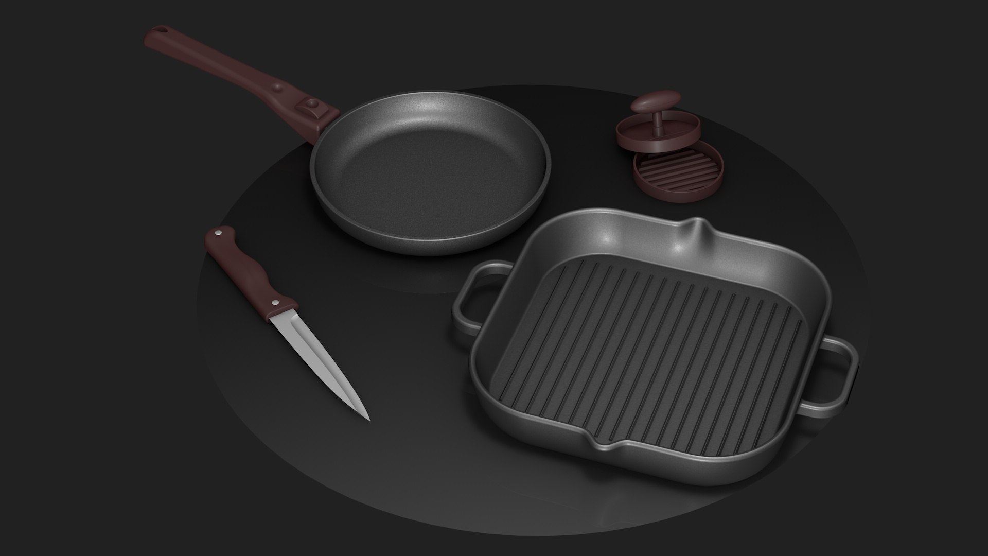 Set for cooking meat dishes 3D model - TurboSquid 2065403