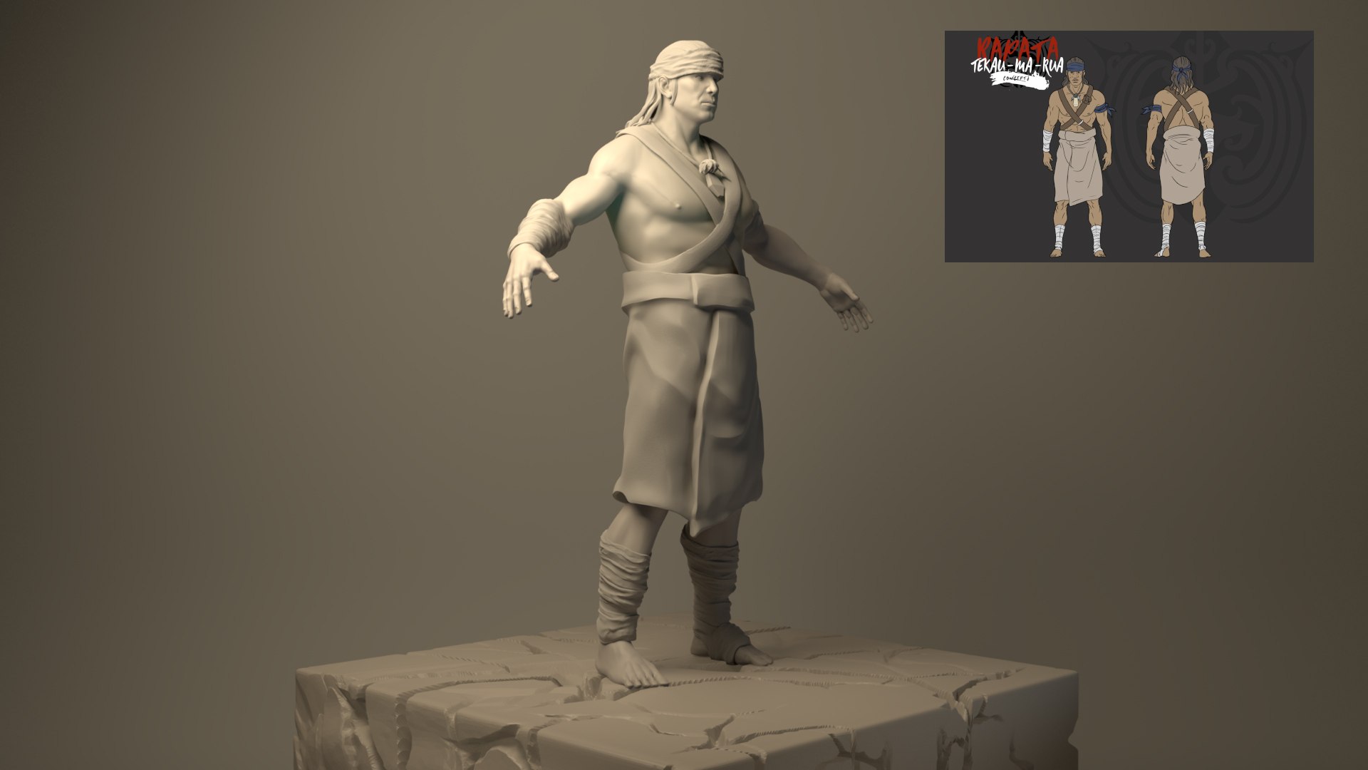 modelo 3d Mauri Tribe Warrior - High Poly with Low Poly Rigging Version ...