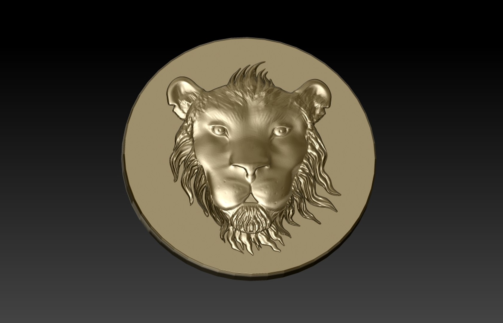 3d Tsavo Lion Head Coin Model