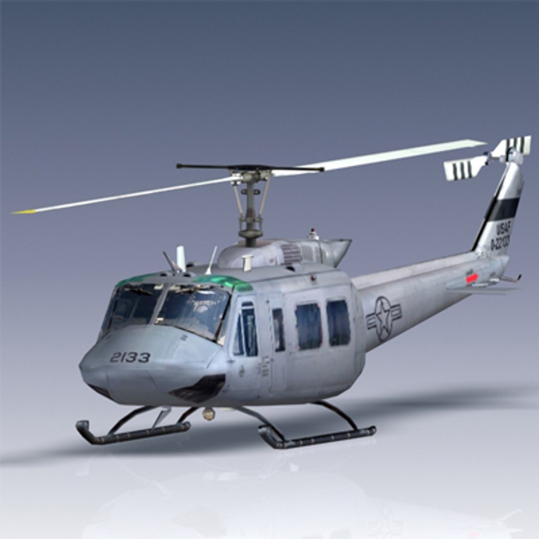 3d Usaf Th-1h Helicopter Model