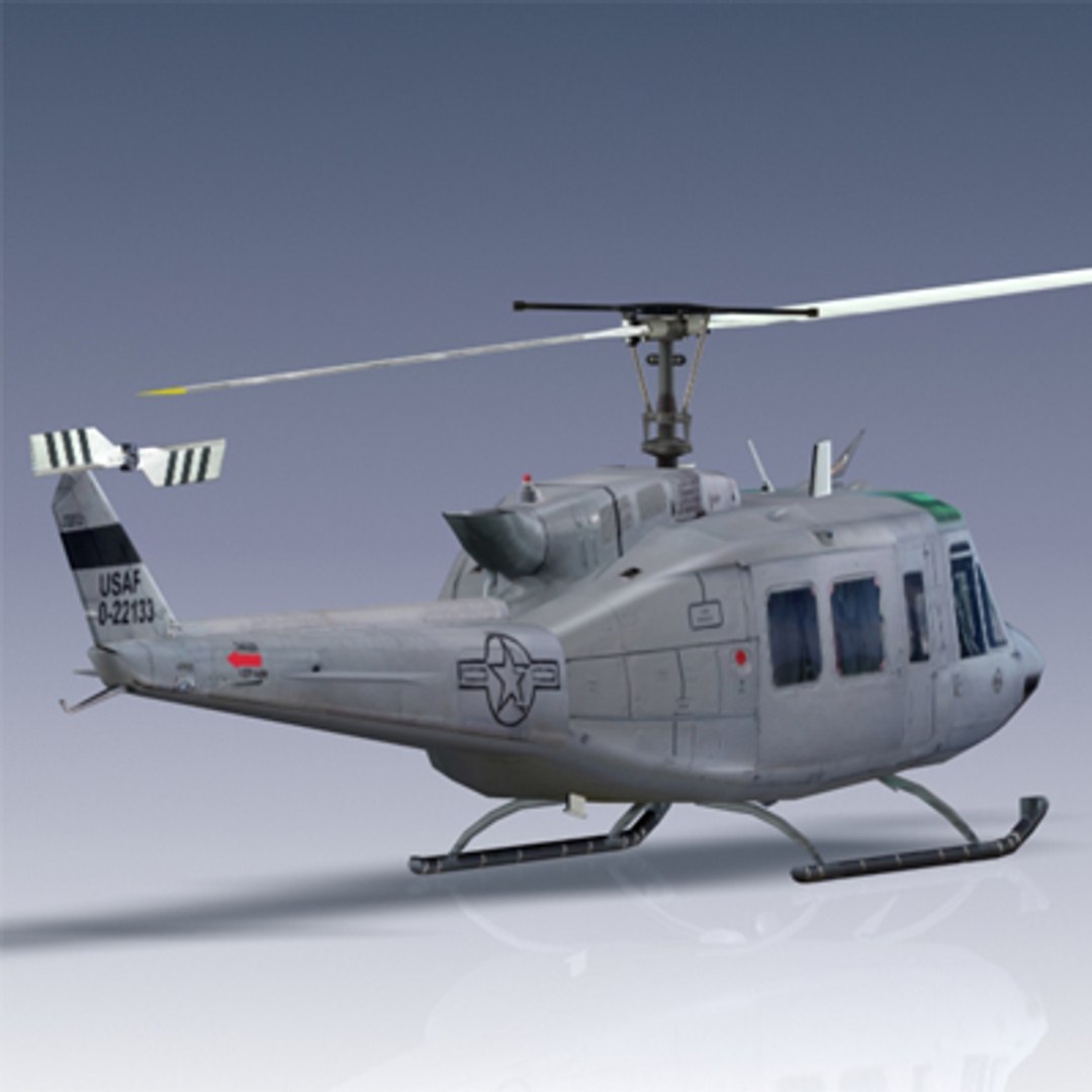 3d Usaf Th-1h Helicopter Model