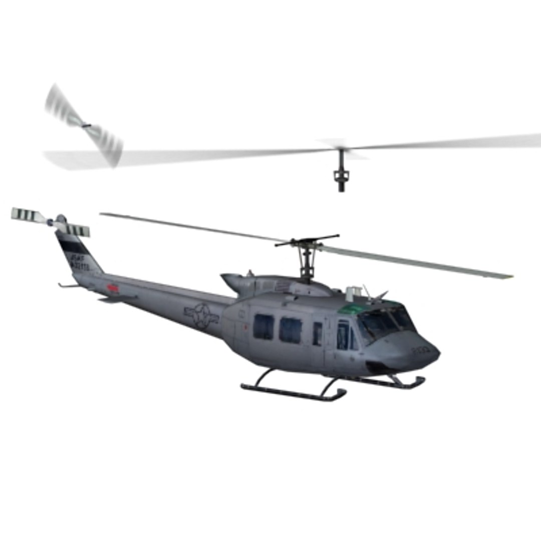 3d Usaf Th-1h Helicopter Model
