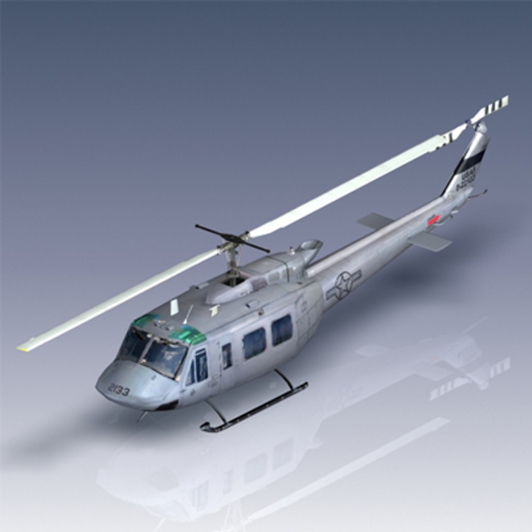 3d Usaf Th-1h Helicopter Model