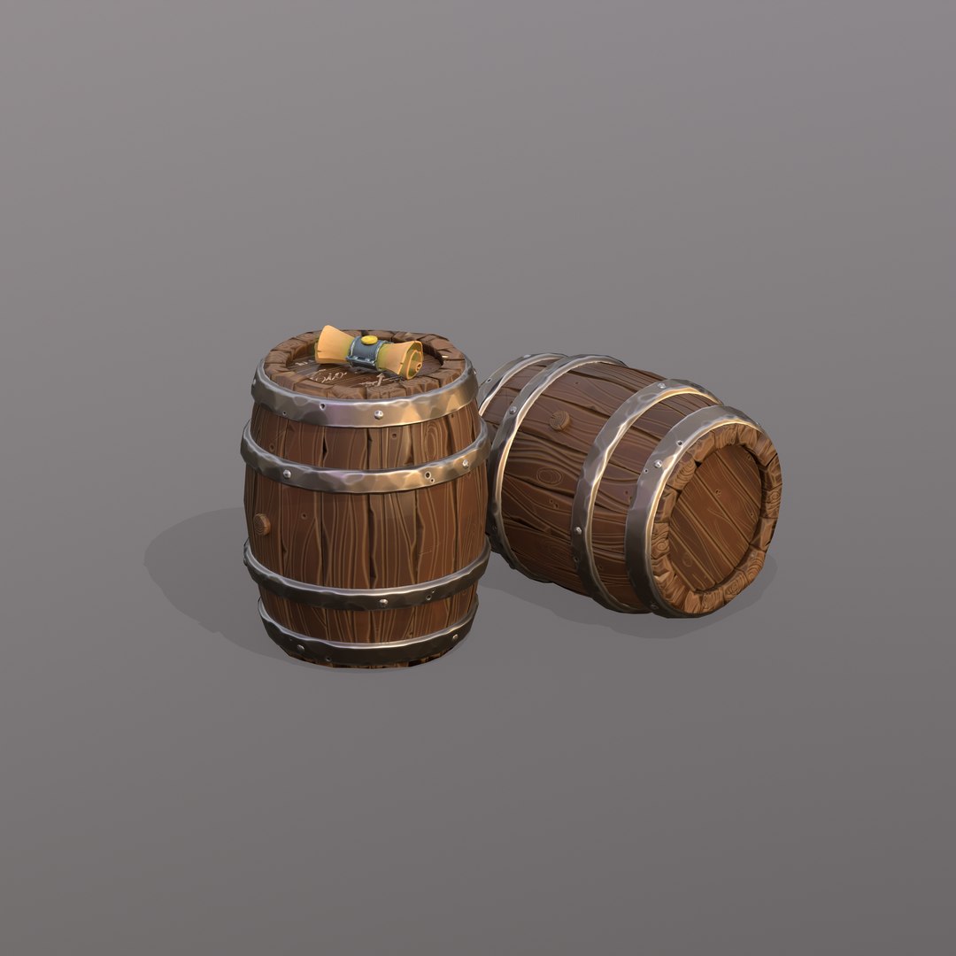 Stylized Barrel Made Of Old Red Oak 3D - TurboSquid 1993745