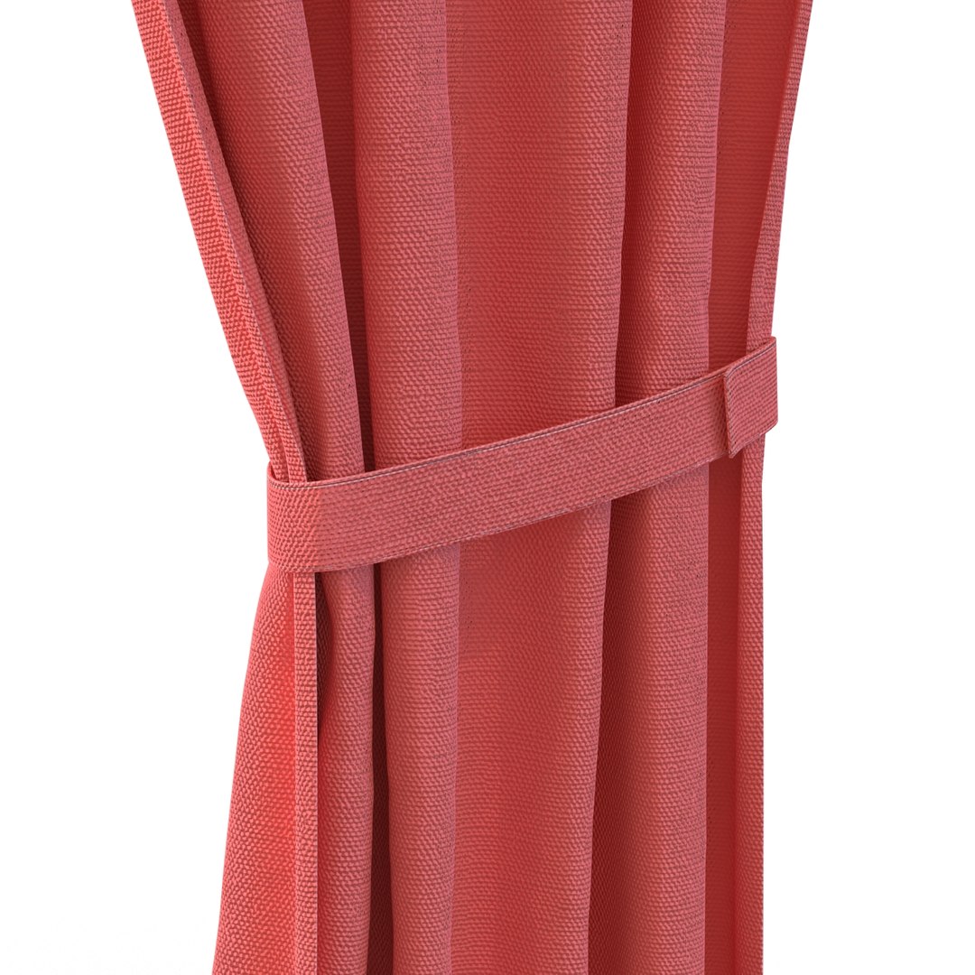 3d model red curtain