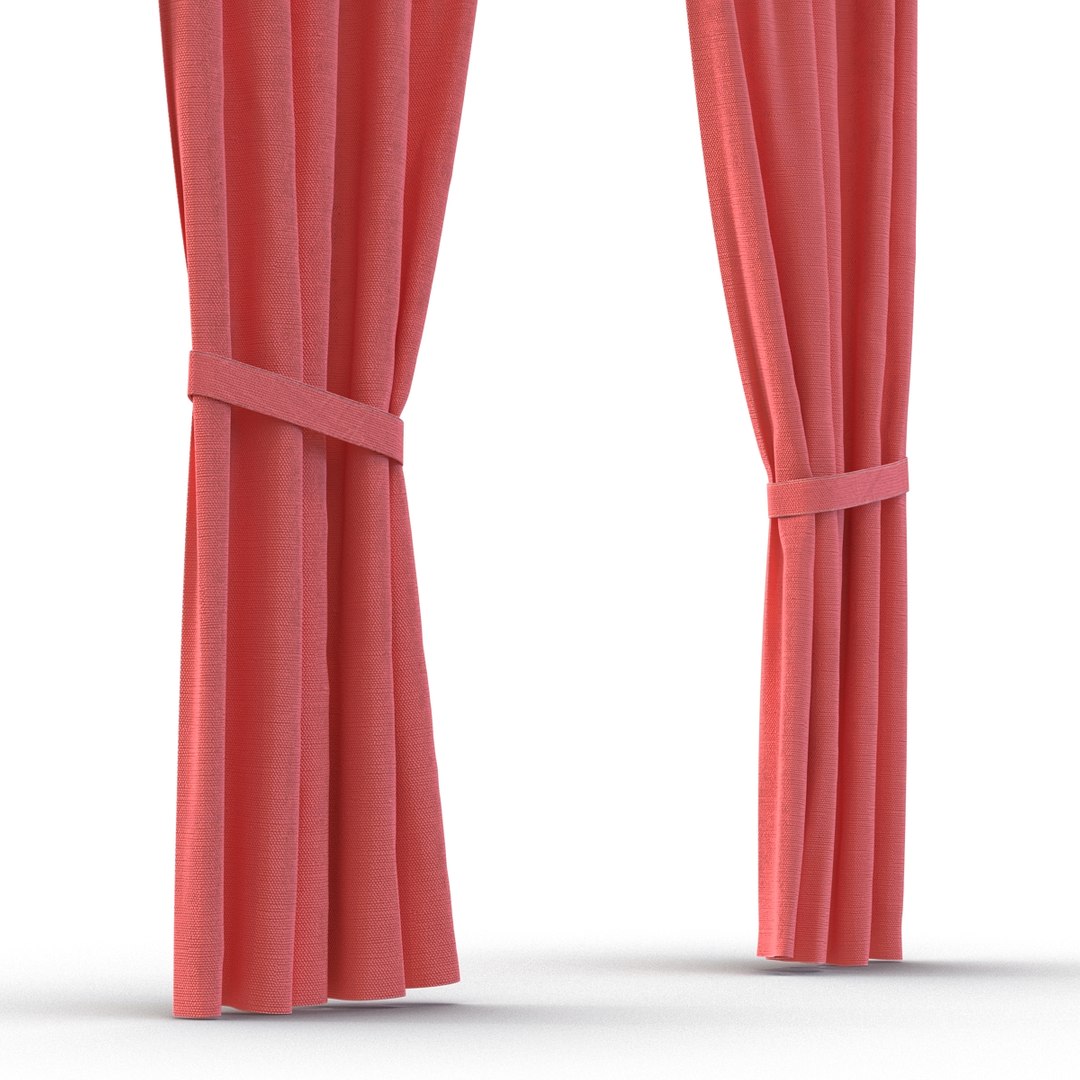 3d model red curtain