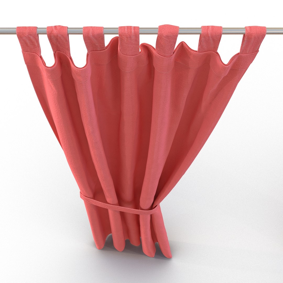 3d model red curtain