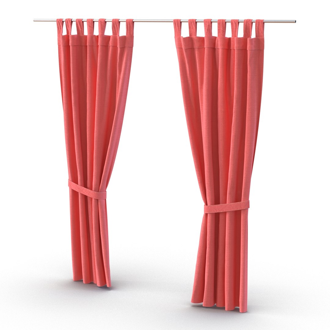 3d model red curtain