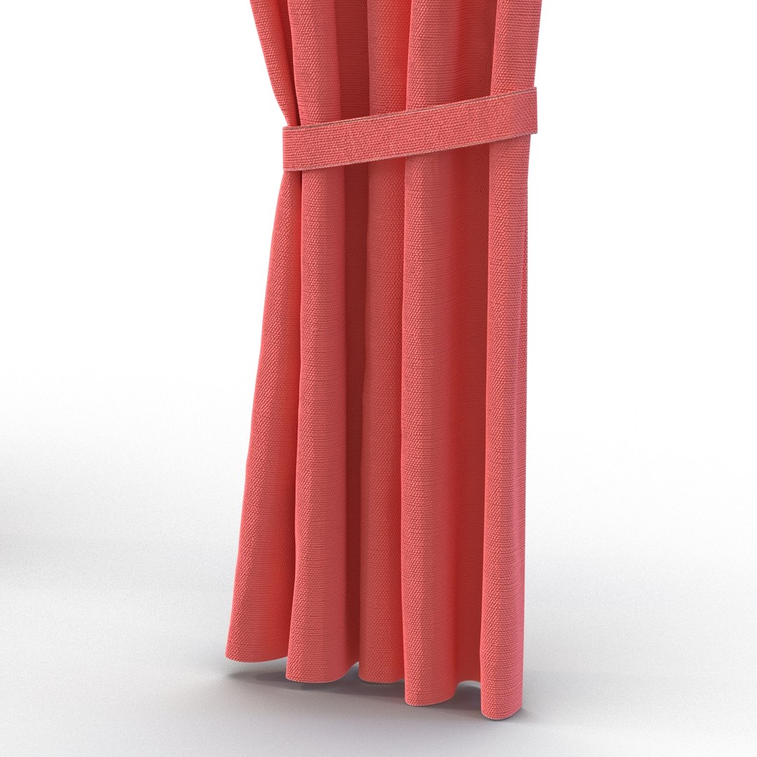 3d model red curtain
