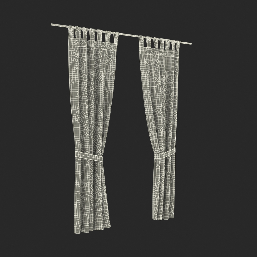 3d model red curtain