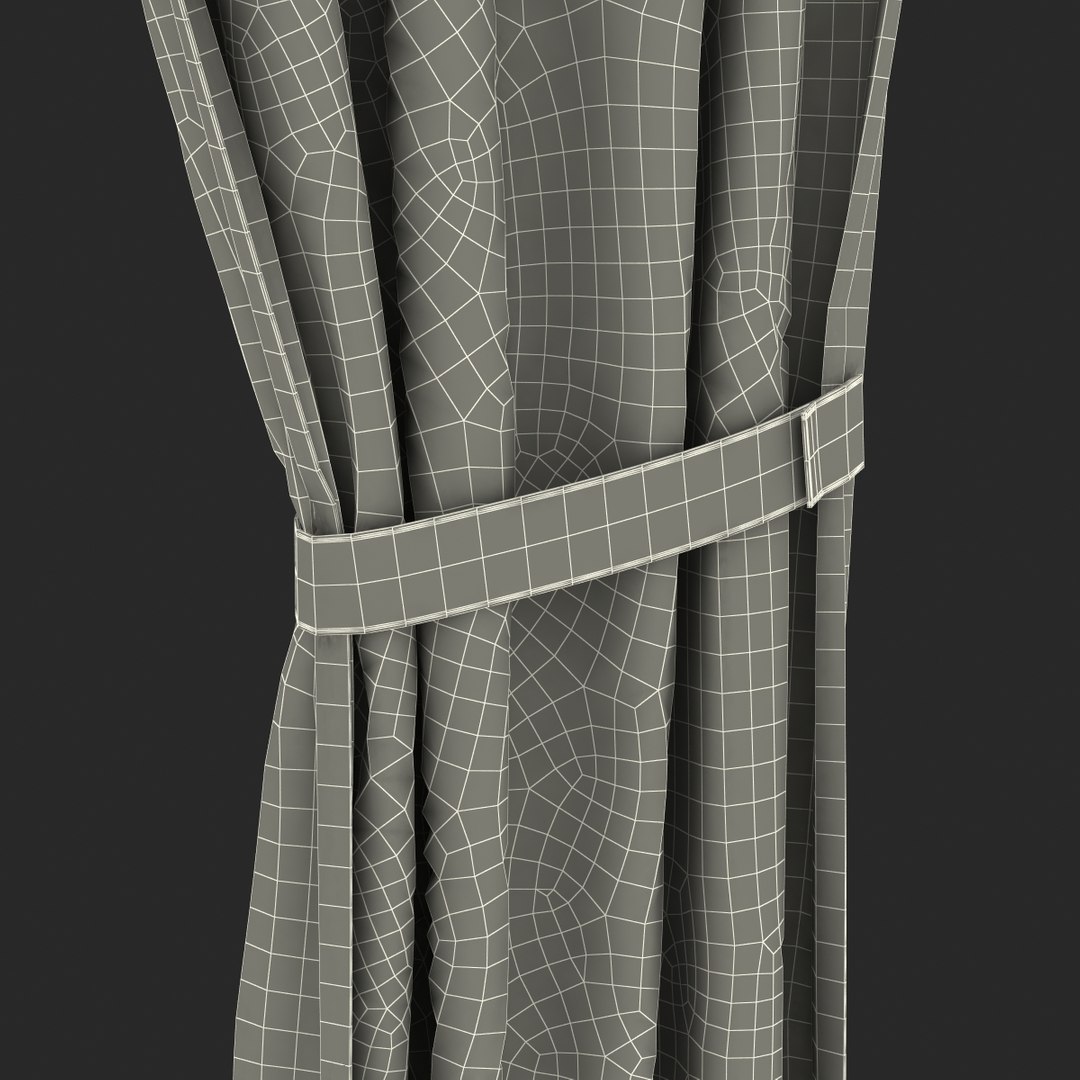 3d model red curtain
