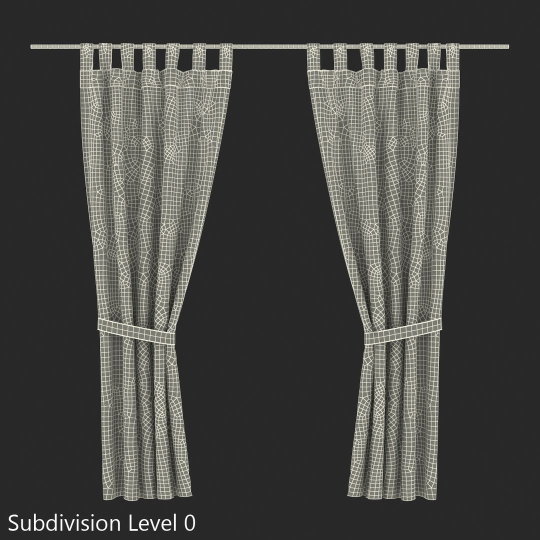 3d model red curtain