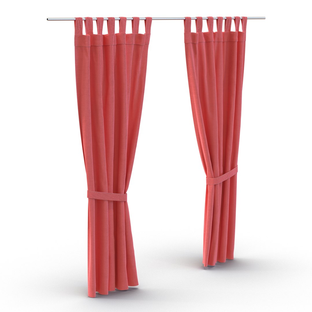3d model red curtain