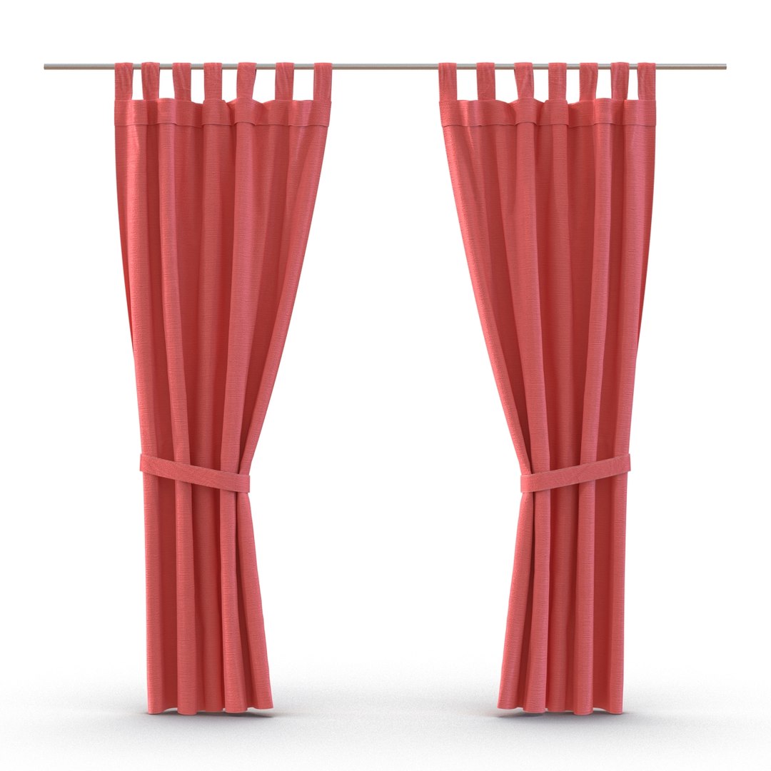 3d model red curtain