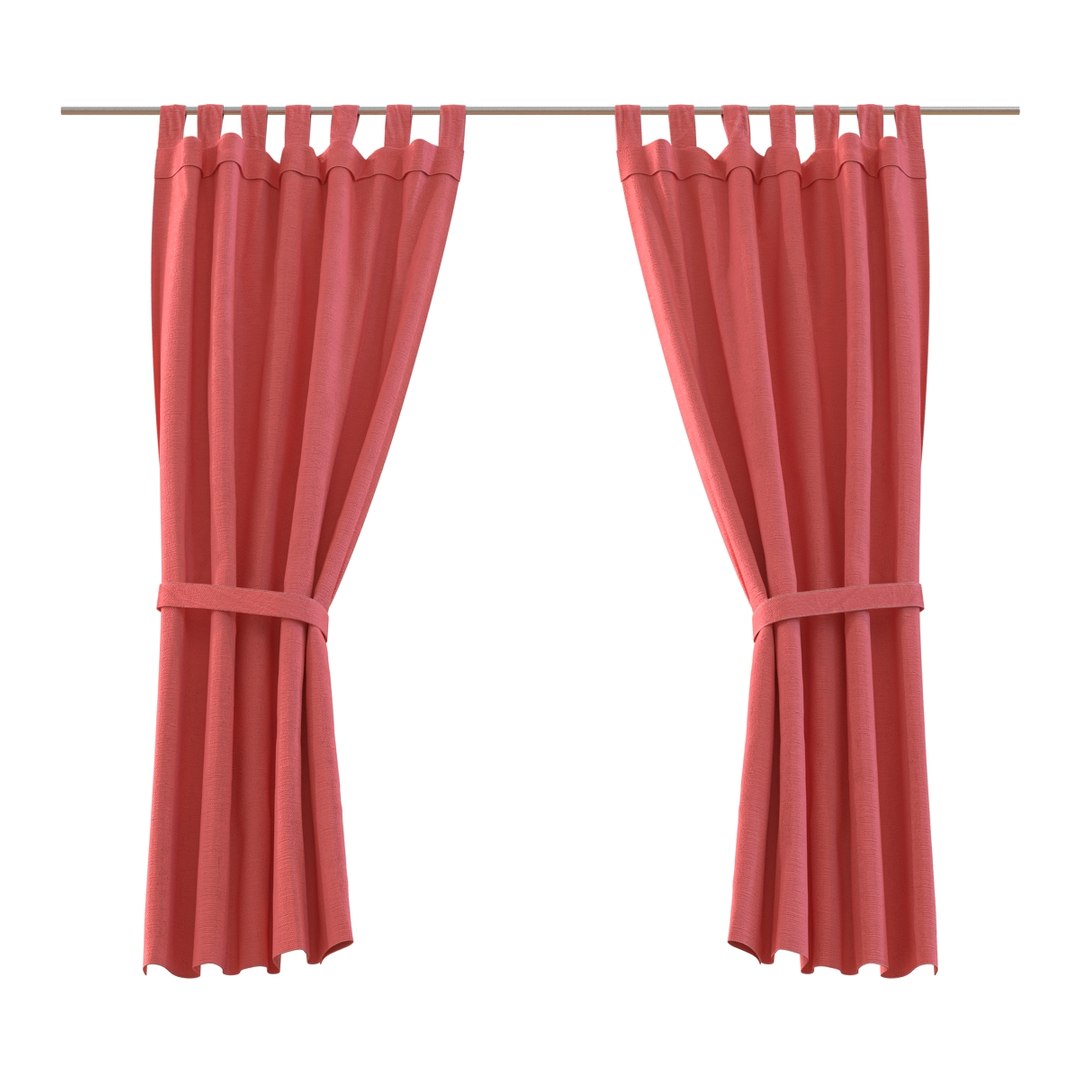 3d model red curtain