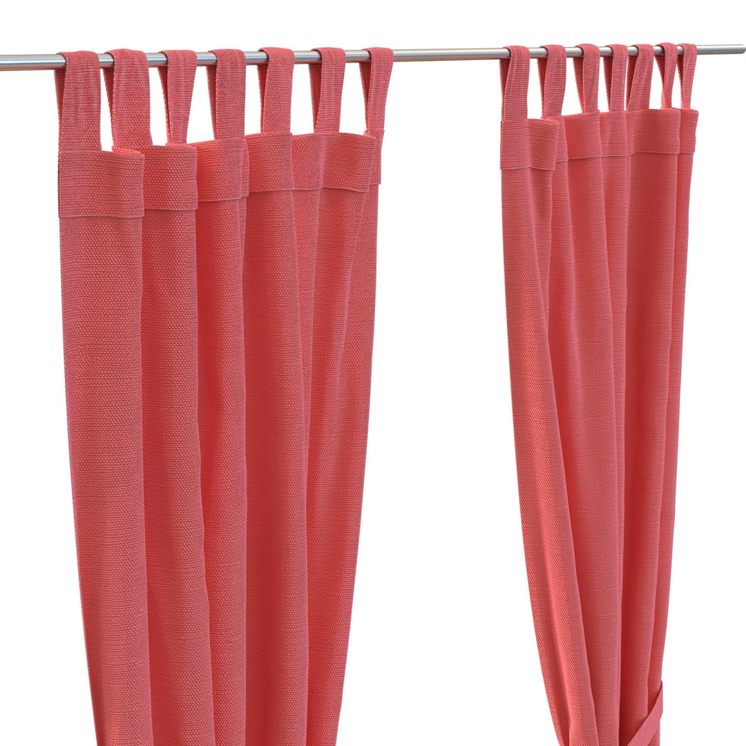 3d model red curtain