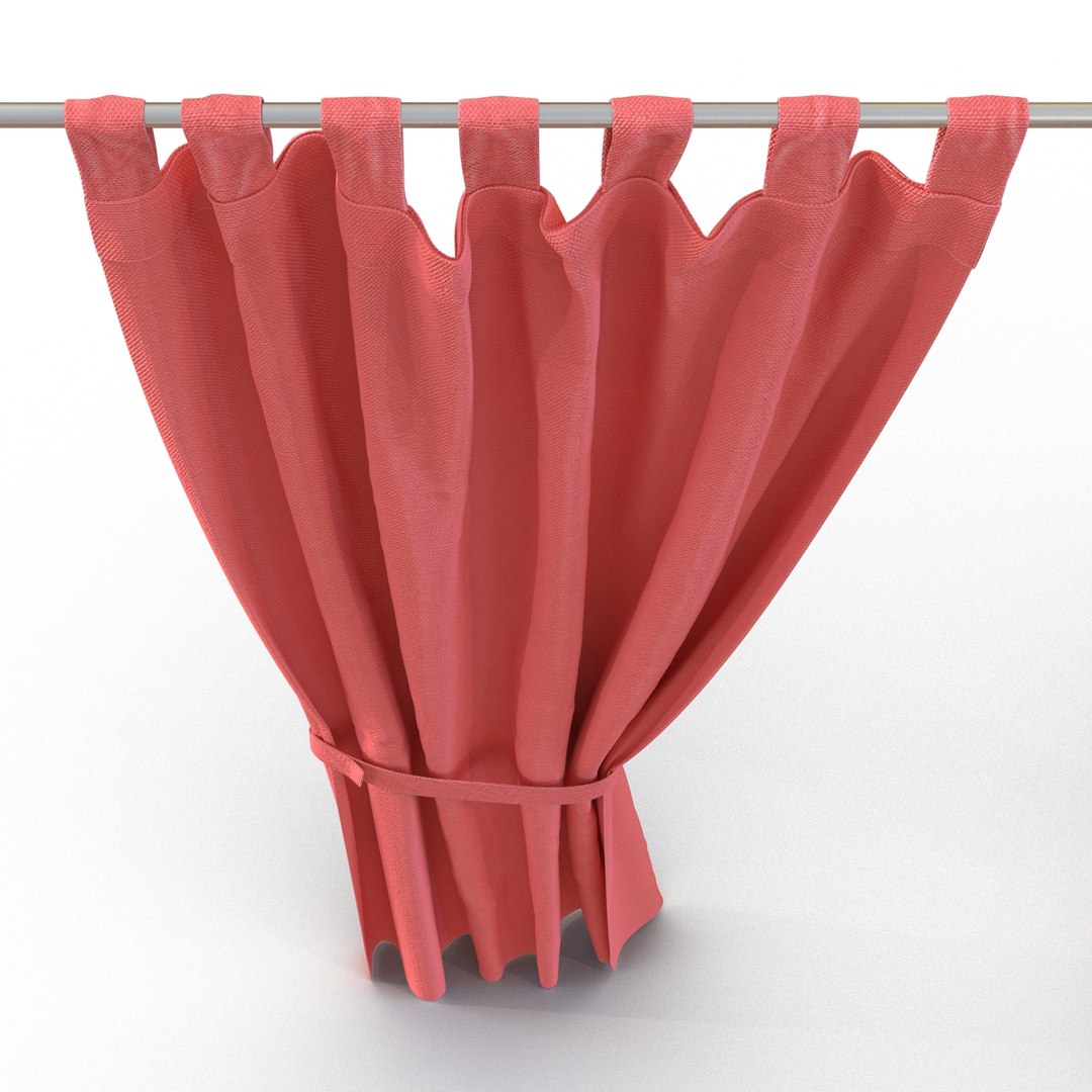3d model red curtain