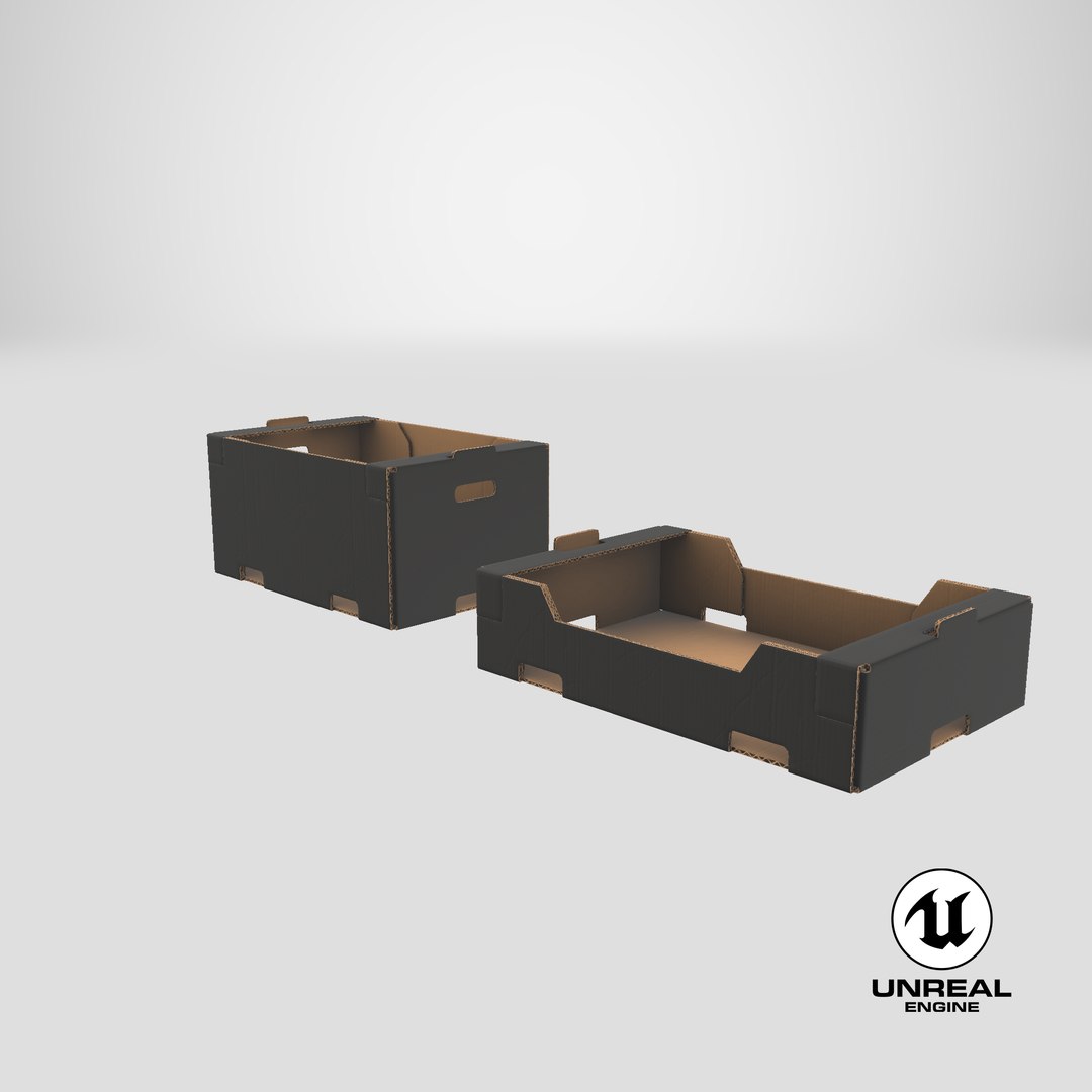 Fruit Cardboard Box Black Collection 3D Model - TurboSquid 1933942