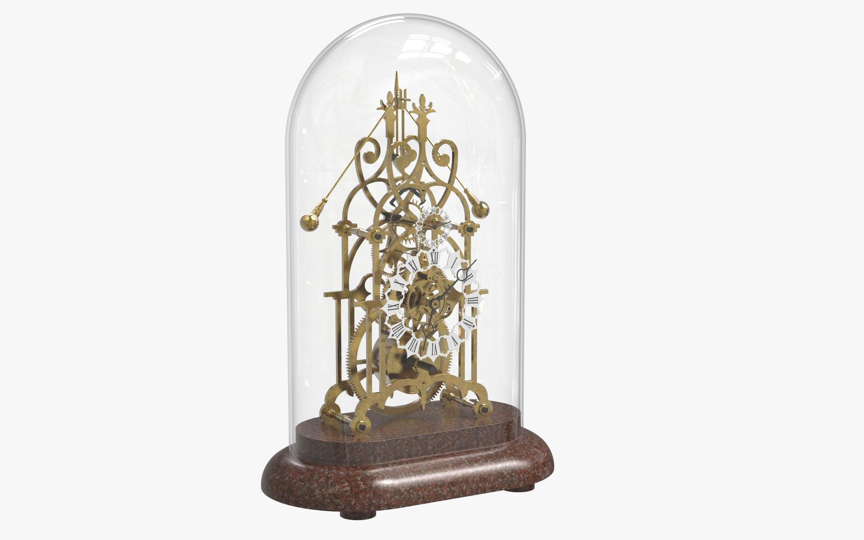 3D Model Victorian Mantel Skeleton Clock - TurboSquid 2229413