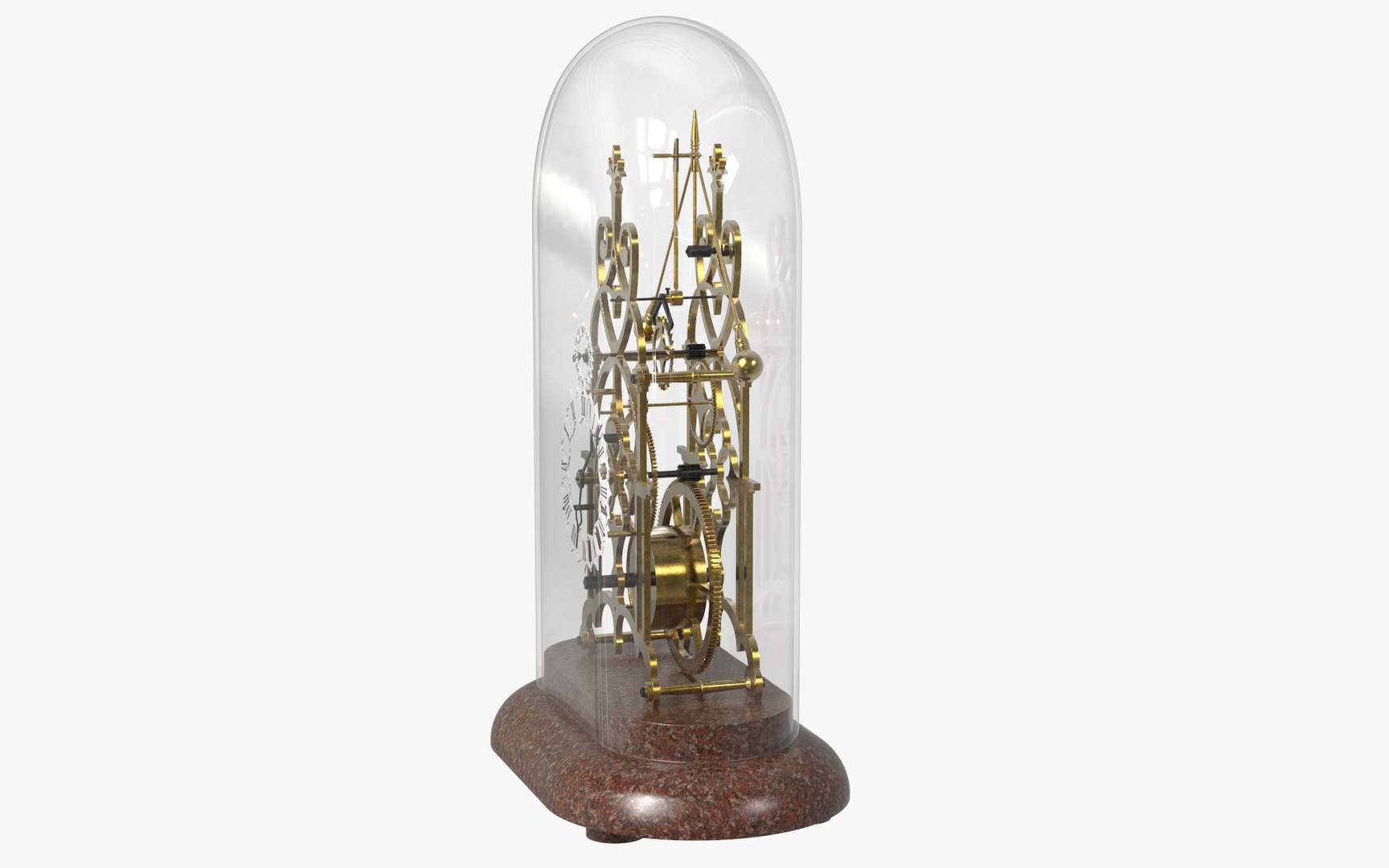 3D Model Victorian Mantel Skeleton Clock - TurboSquid 2229413