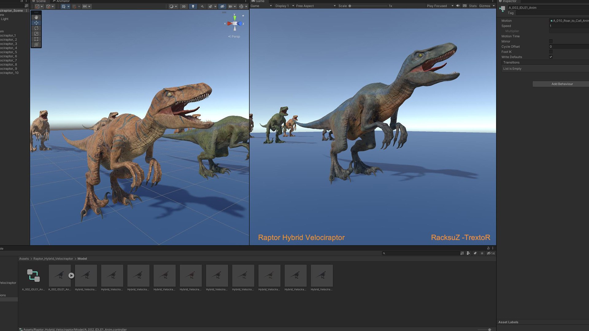 Raptor Dinosaur - Hybrid Velociraptor Unity Project 3D - TurboSquid 2250411