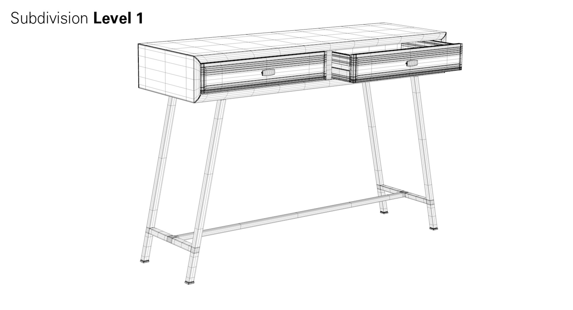 Mid-century Modern Console Table 3D Model - TurboSquid 1413680