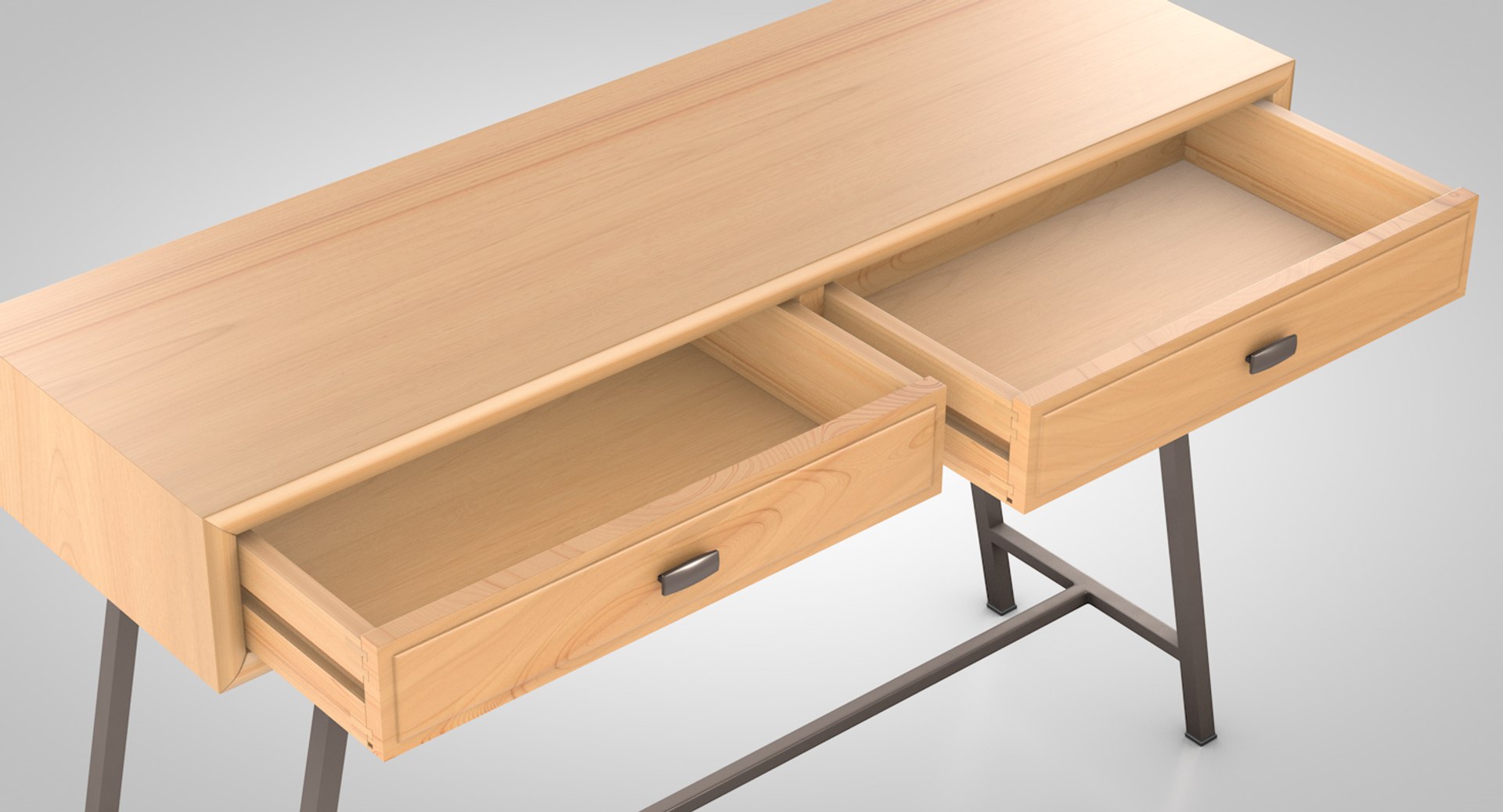 Mid-century Modern Console Table 3D Model - TurboSquid 1413680