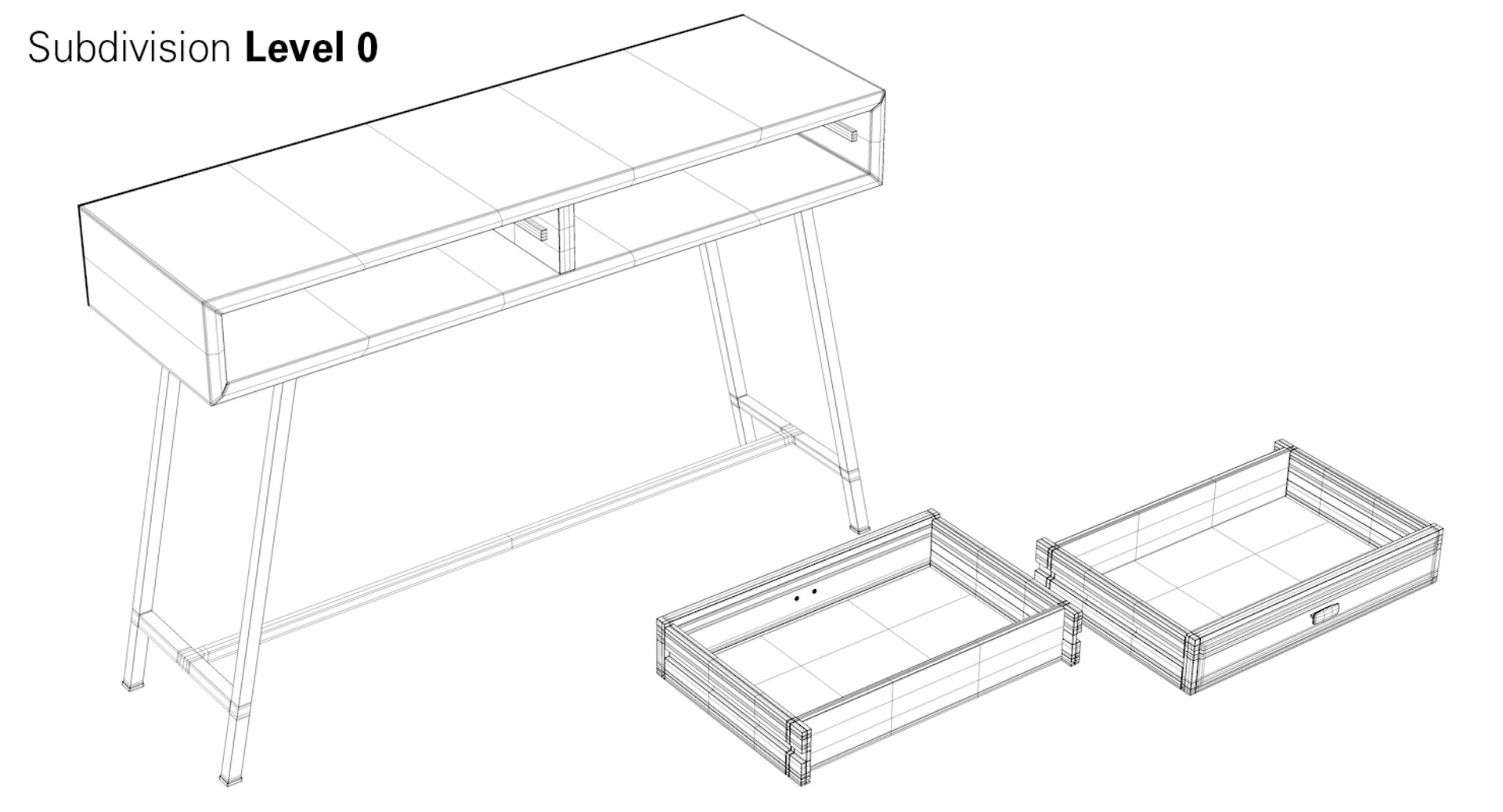 Mid-century Modern Console Table 3D Model - TurboSquid 1413680