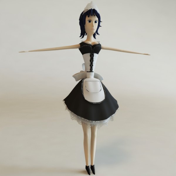 3d servant rigged animation model