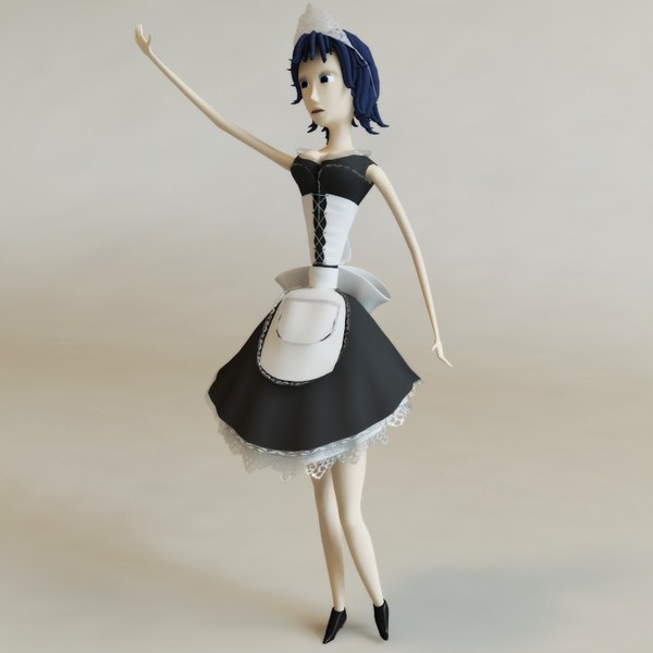 3d servant rigged animation model