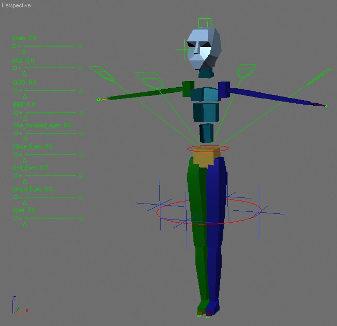 3d servant rigged animation model