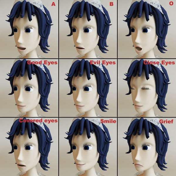 3d servant rigged animation model