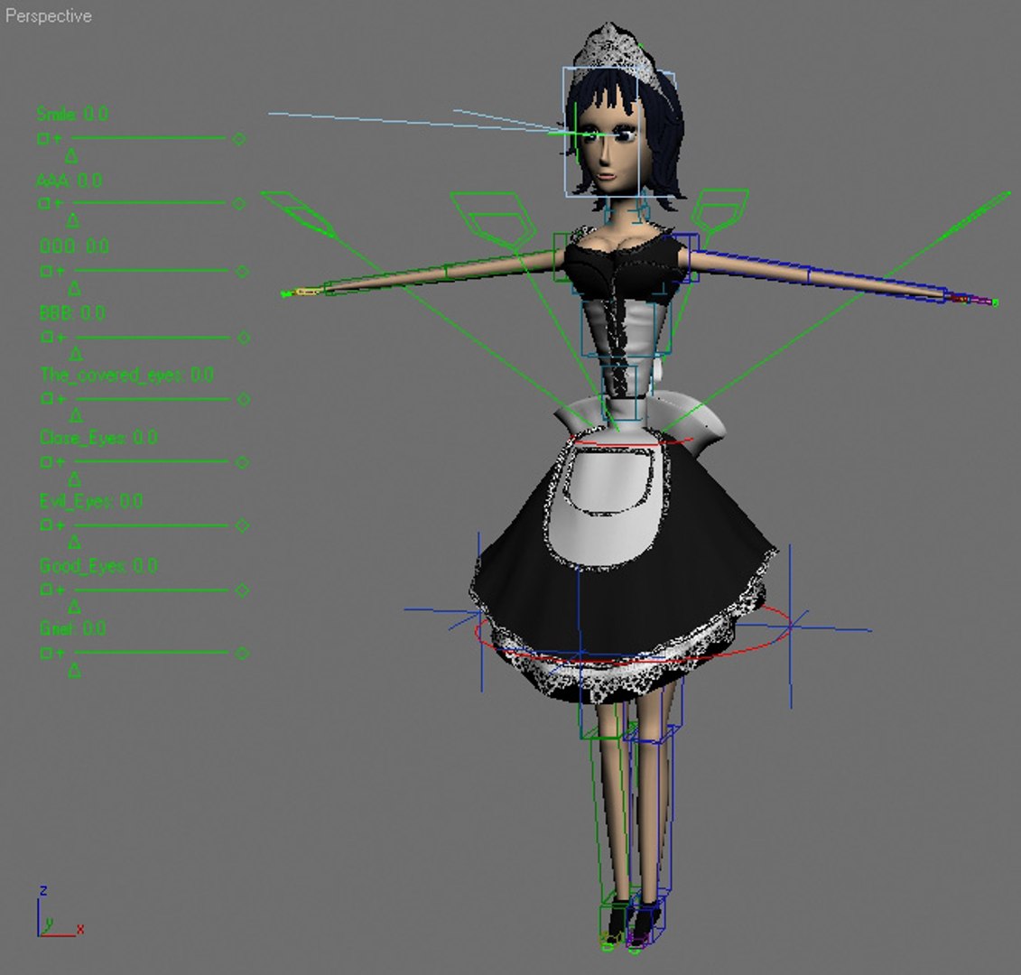 3d servant rigged animation model
