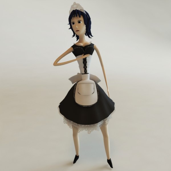 3d servant rigged animation model