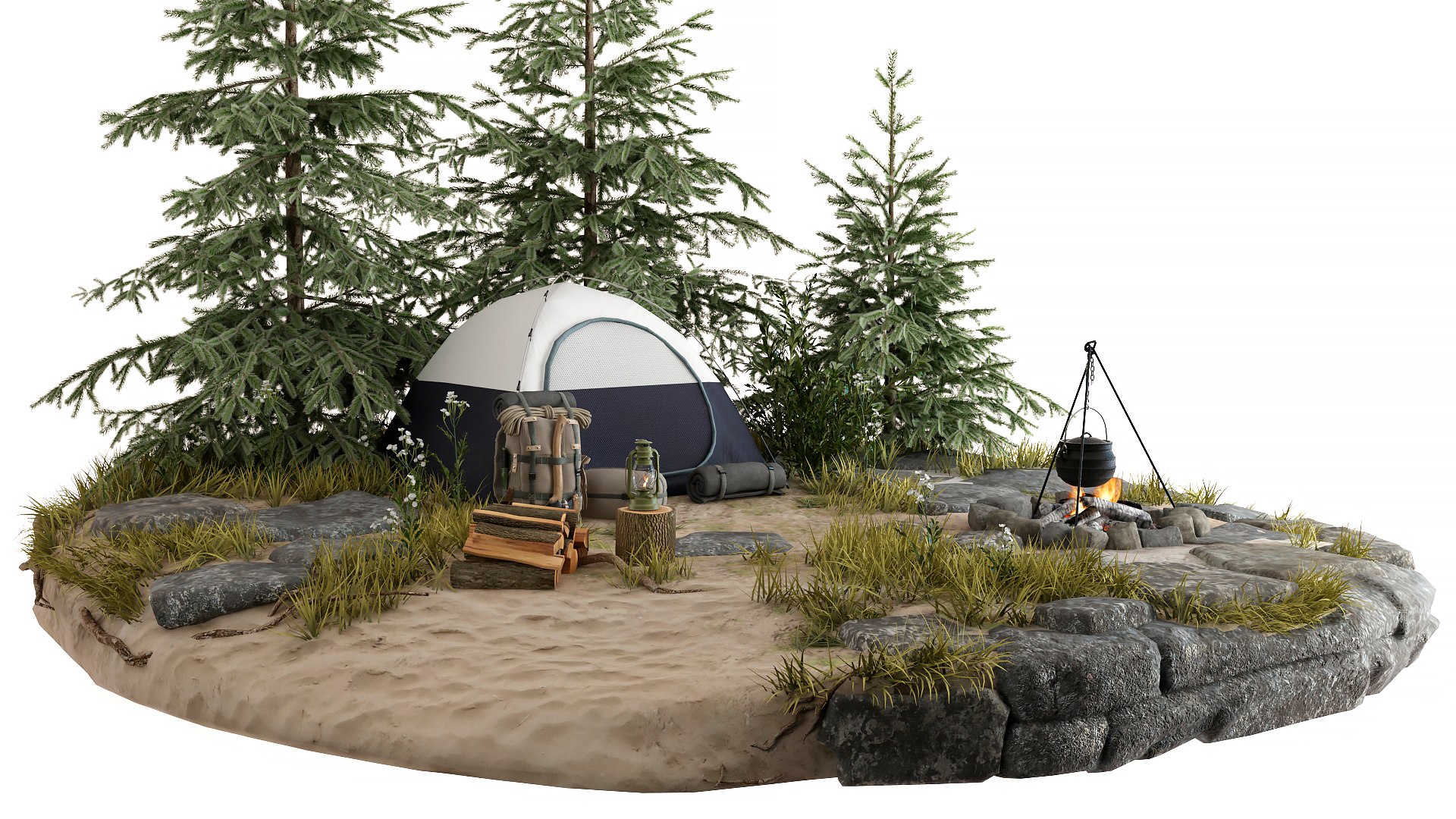 Camping in the Forest 3D-Modell - TurboSquid 2087394