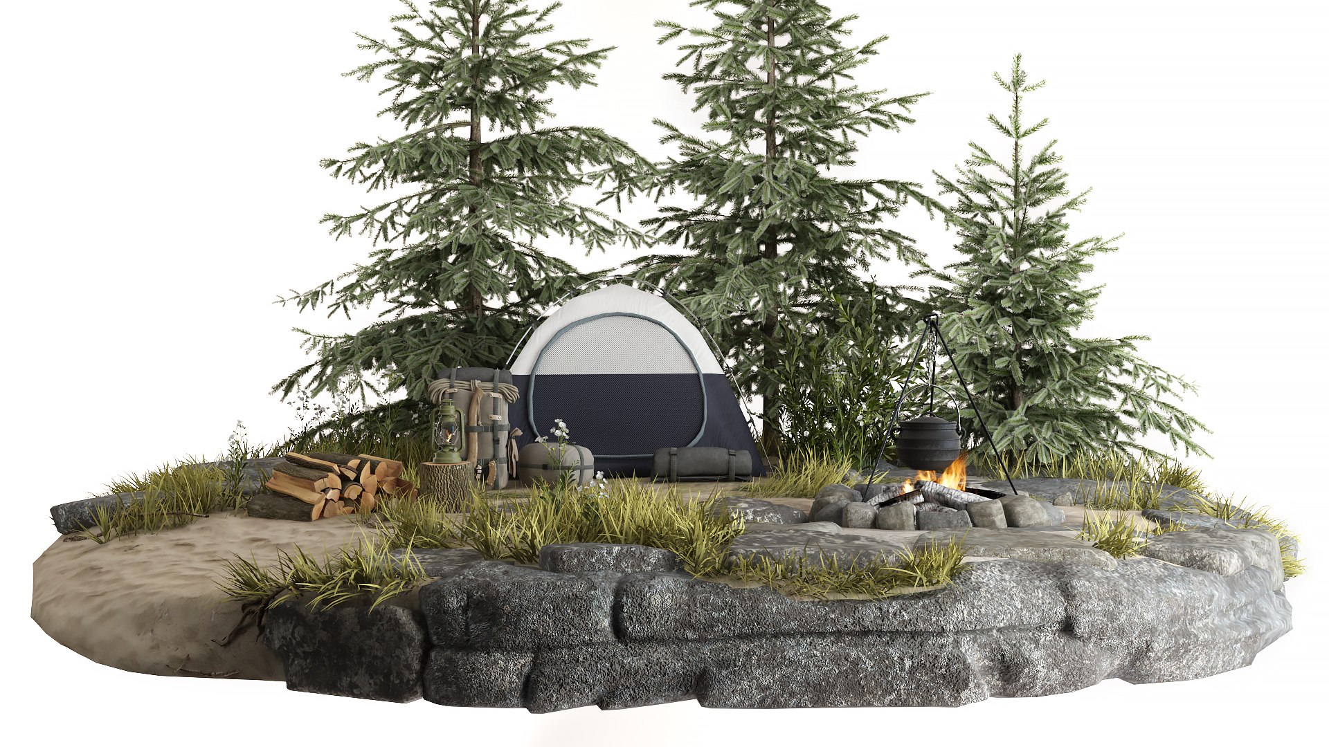 Camping in the Forest 3D model - TurboSquid 2087394