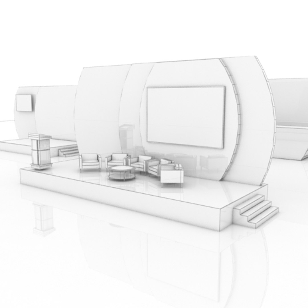 3D Model Rostrum Stage Backdrop - TurboSquid 1322684