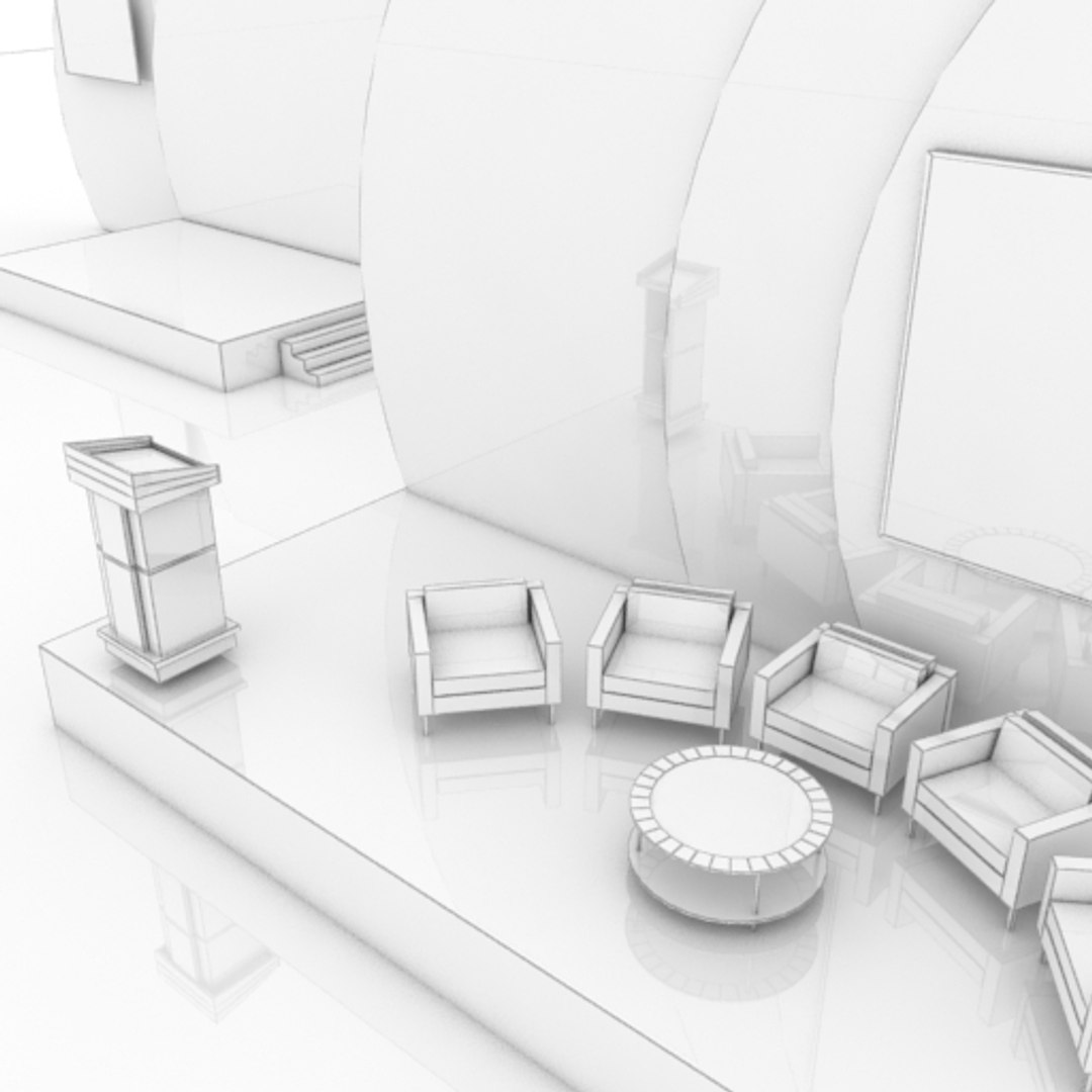 3D Model Rostrum Stage Backdrop - TurboSquid 1322684