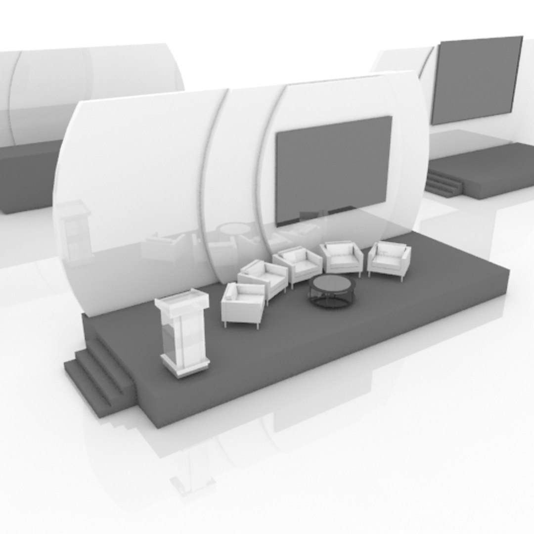3D Model Rostrum Stage Backdrop - TurboSquid 1322684