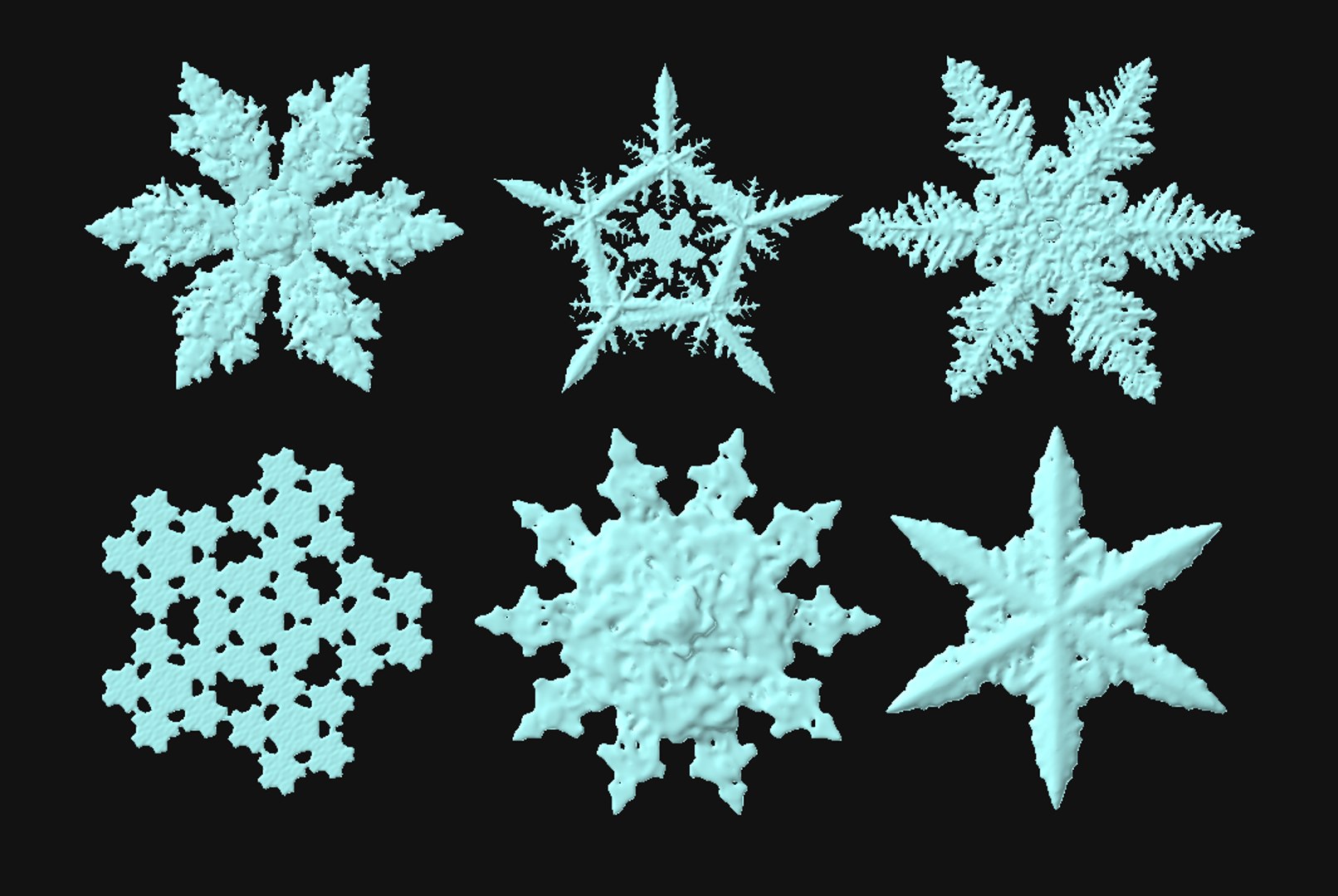 3d Snowflakes Christmas Model