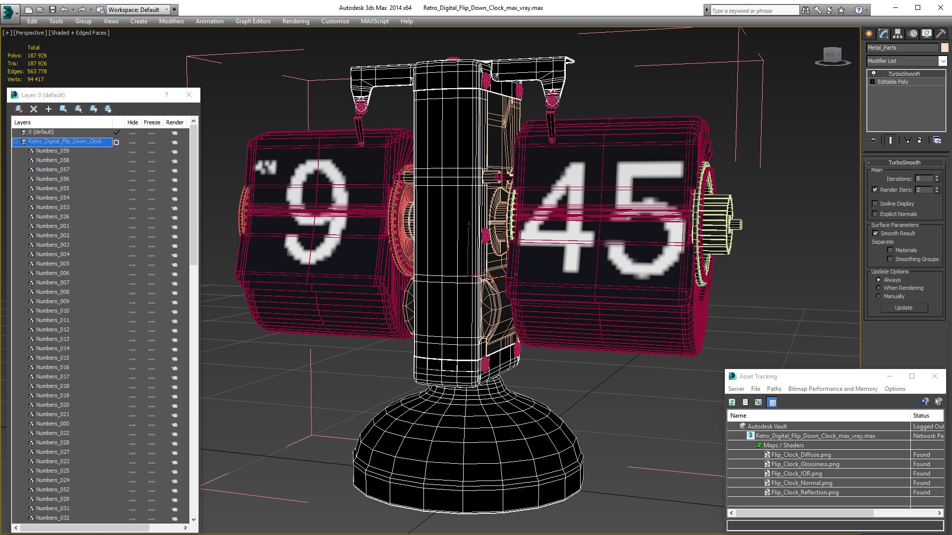 3D Retro Digital Flip Down Clock model - TurboSquid 1868510