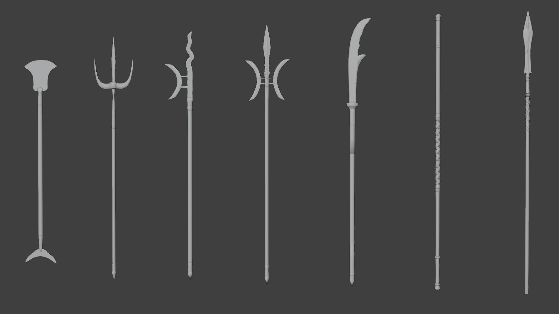 Mace Trident Staff 3D - TurboSquid 1672663