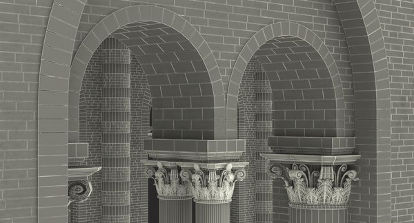3d model barrel vault greco roman