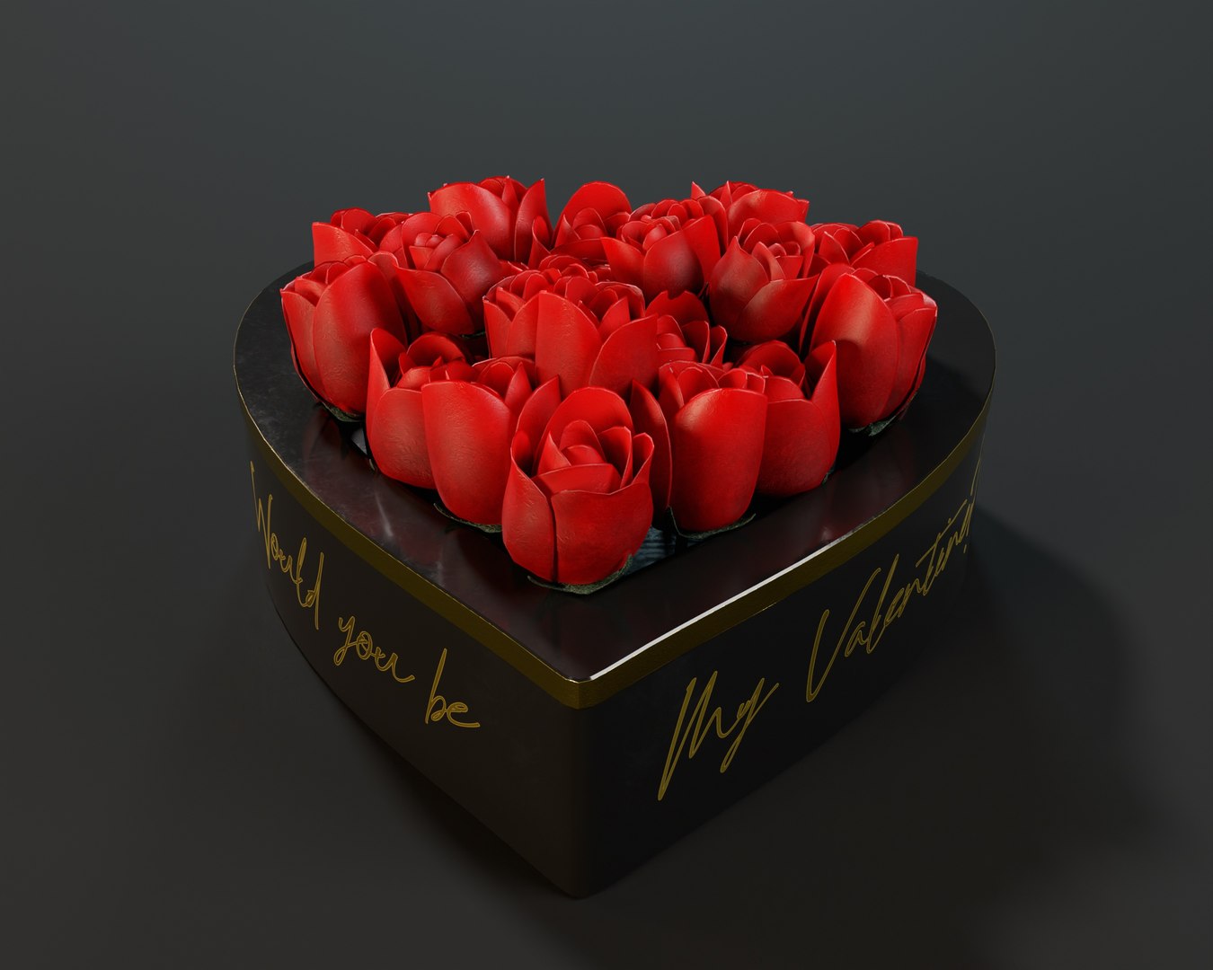 3D Box Of Roses Model - TurboSquid 2355024