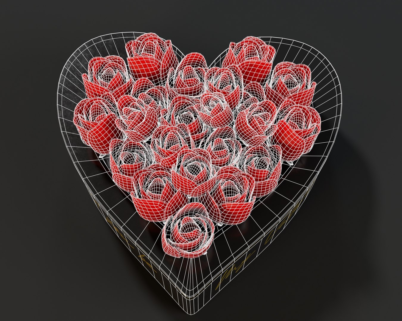 3D Box Of Roses Model - TurboSquid 2355024