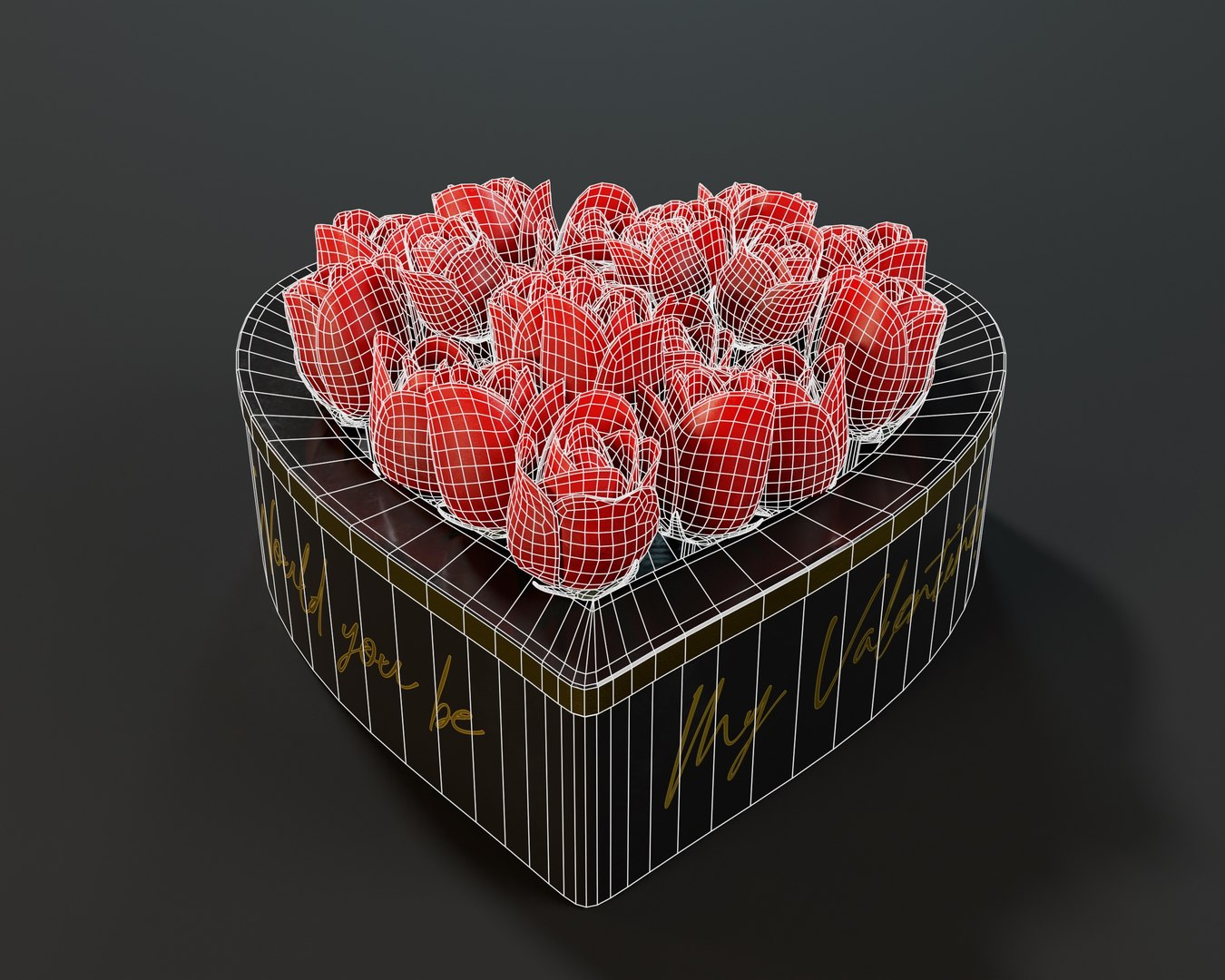 3D Box Of Roses Model - TurboSquid 2355024