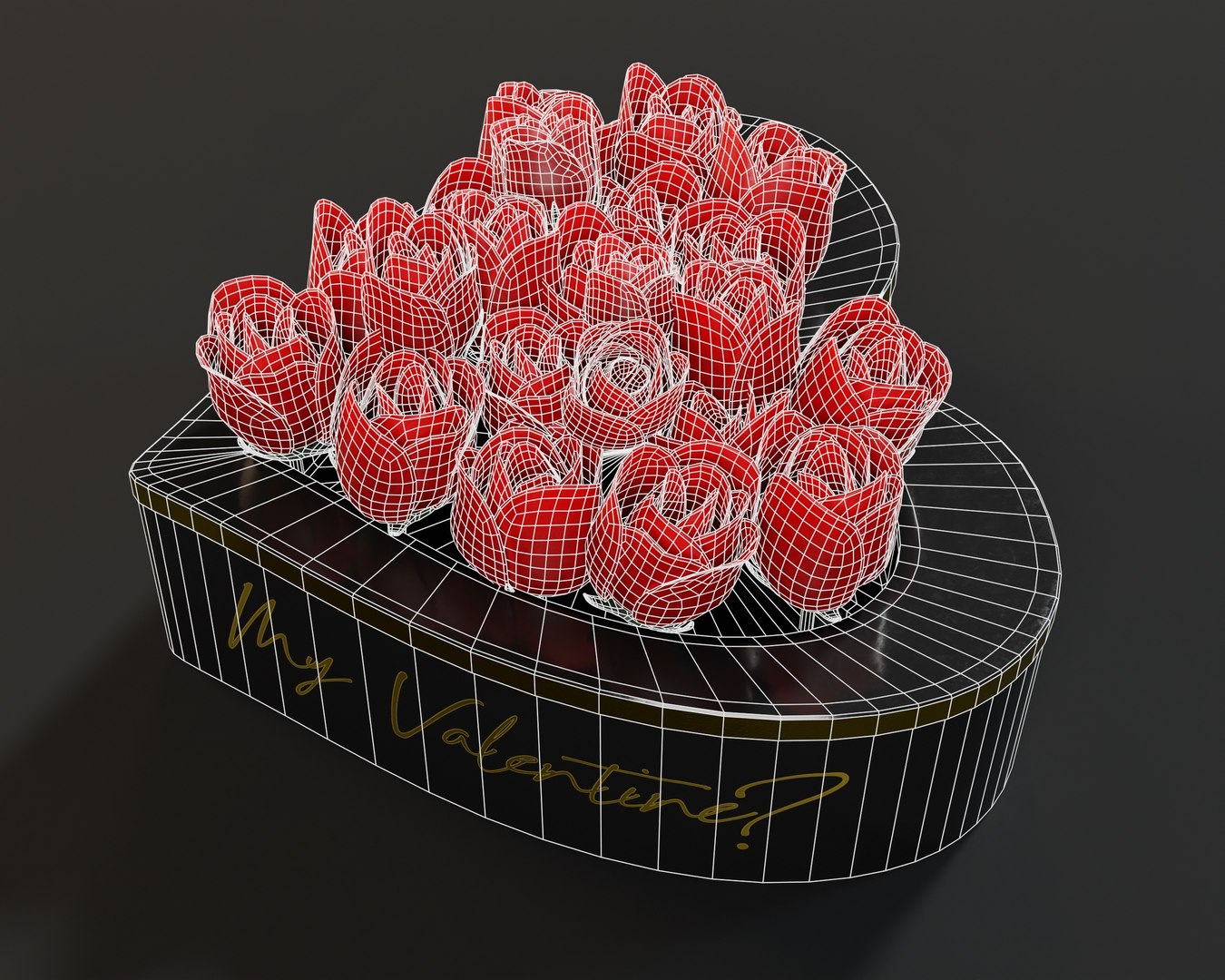 3D Box Of Roses Model - TurboSquid 2355024