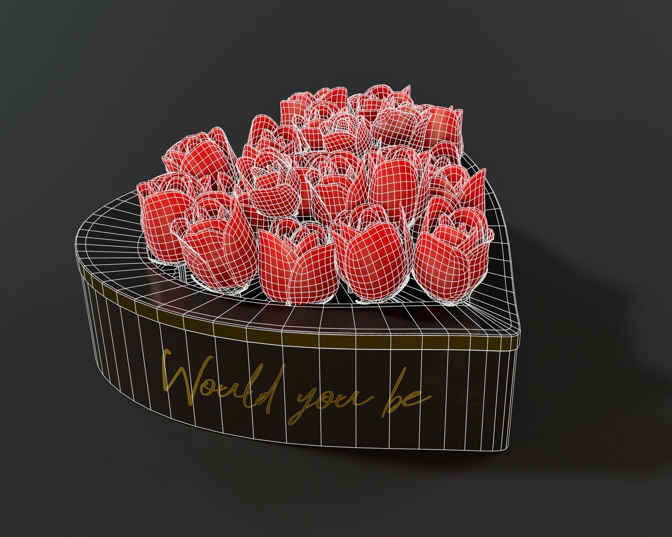 3D Box Of Roses Model - TurboSquid 2355024
