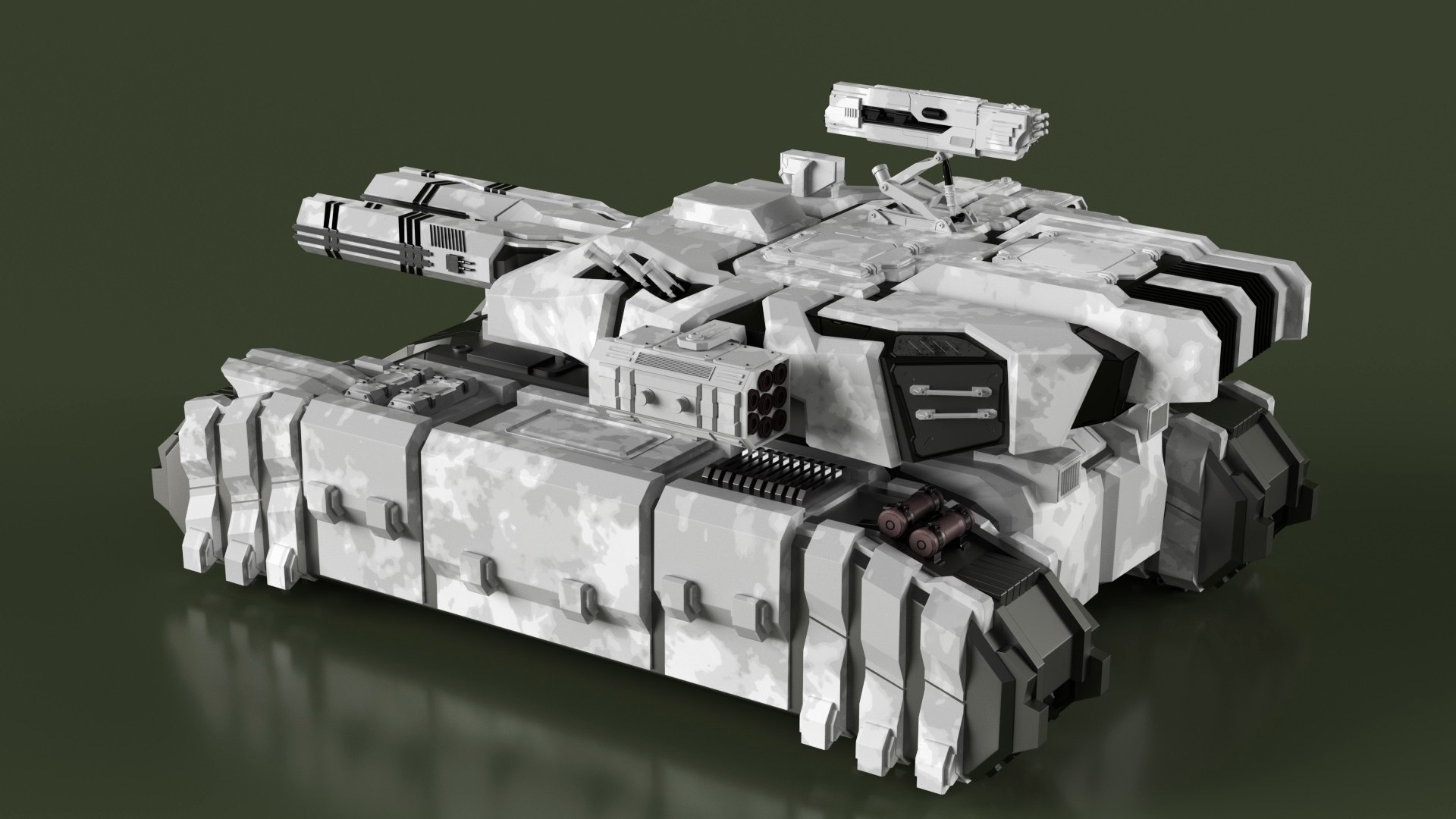 Futuristic Heavy Tank Winter Khaki 3D - TurboSquid 2278820