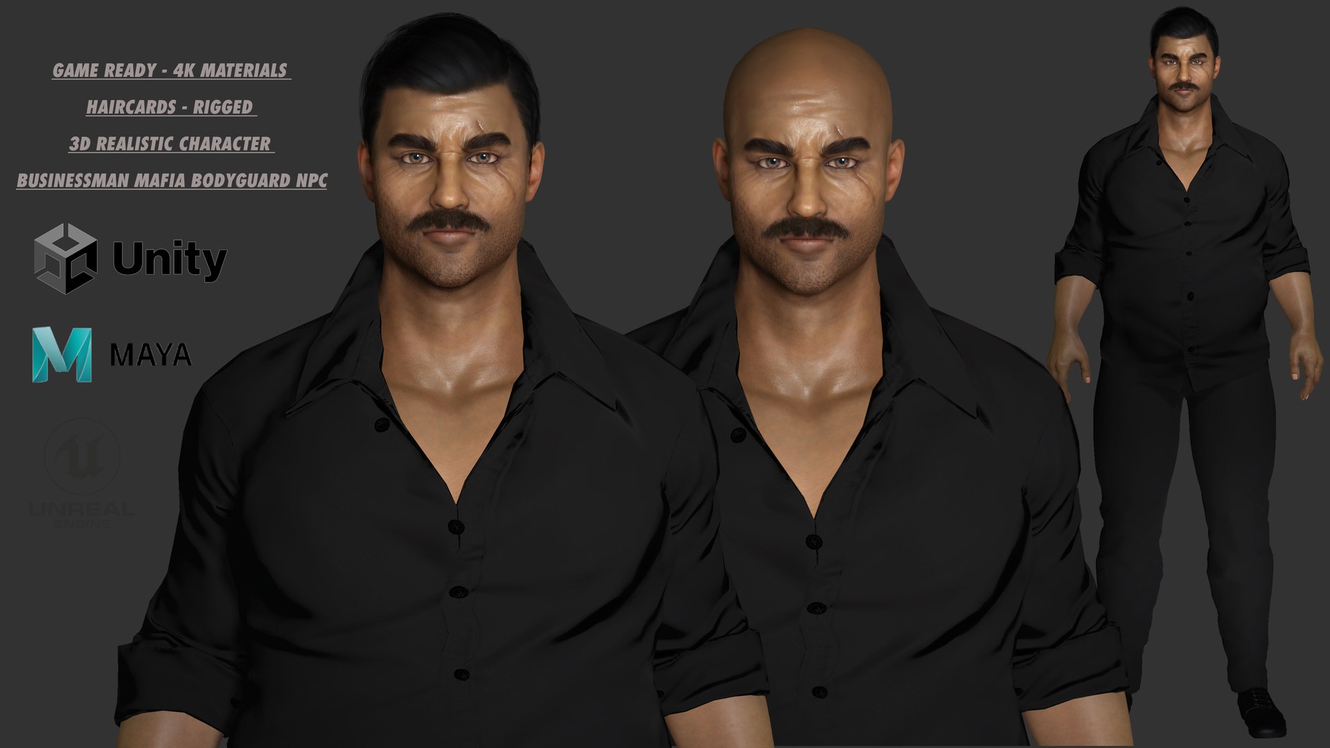 AAA 3D REALISTIC CHARACTER-INDIA BUSINESSMAN MAFIA NPC BODYGUARD 3D ...